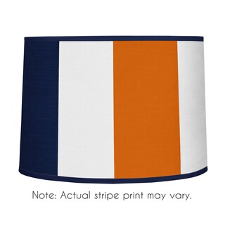 Sweet Jojo Designs Navy Blue and Orange Stripe Fabric Large Lamp Shade ...