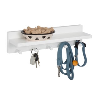 Honey-Can-Do White wall shelf with 5 pegs - Bed Bath & Beyond - 12388560
