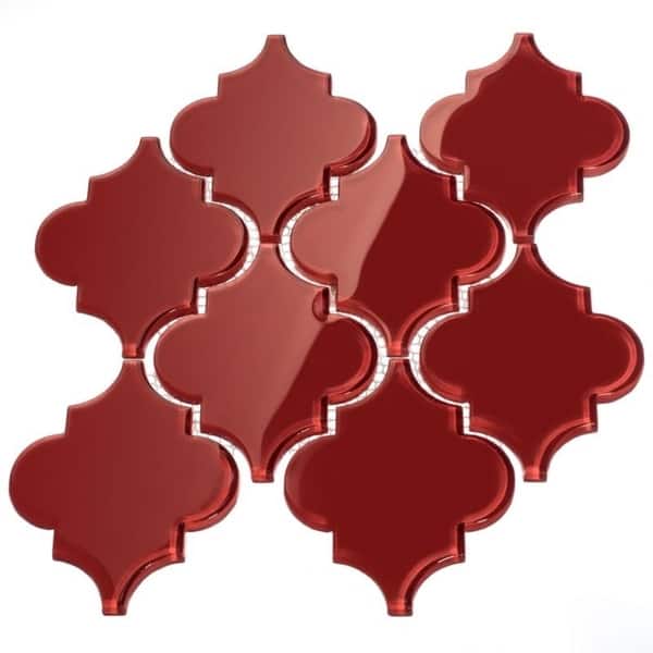 Ruby Red Arabesque Water Jet Tiles (7 Square Feet) (11 Sheets) - Bed ...
