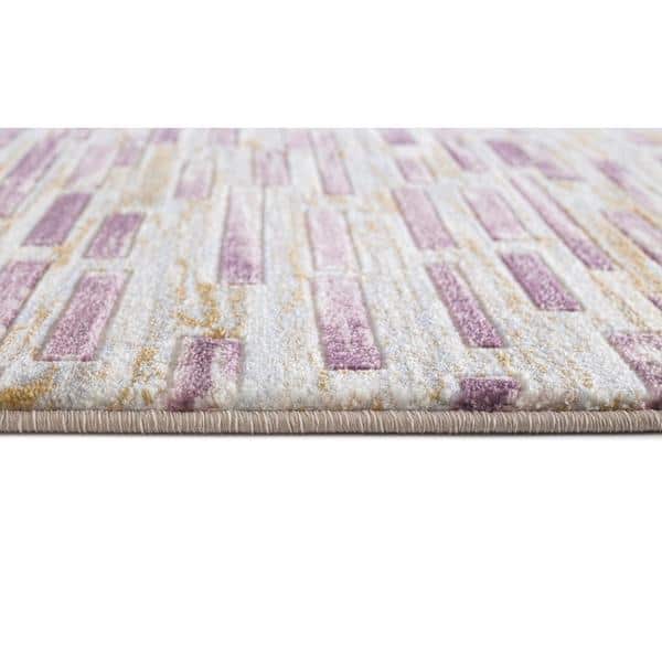 Persian Rugs Modern Bricks Design with Purple Cream Area Rugs - Multi ...
