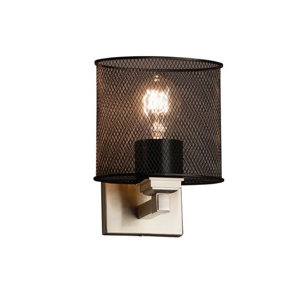 Justice Design Wire Mesh Regency 1-light Brushed Nickel ADA Wall Sconce ...