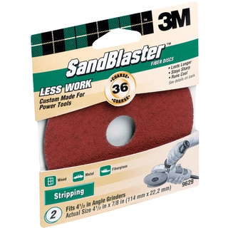 3M 9629 4-1/2" 36 Grit SandBlaster Fiber Sanding Discs - Bed Bath ...