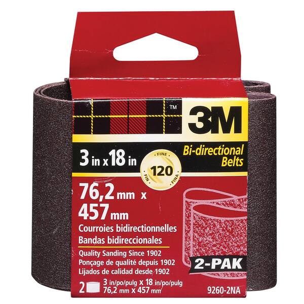 3M 9260NA-2 2 Pack 3" X 18" Fine Grit Power Sanding Belts - Bed Bath ...