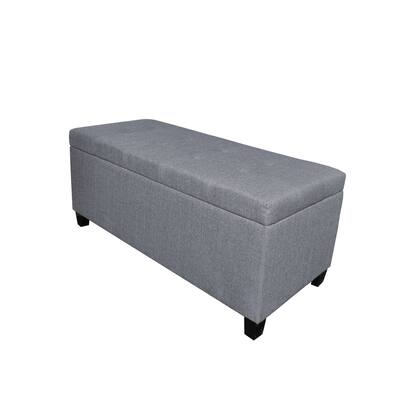 HD Couture Trisha Linen Grey Shoe Ottoman - Overstock - 12426283