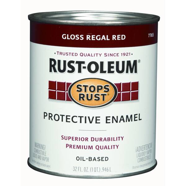 Rustoleum Stops Rust 7765-502 1 Quart Regal Red Gloss Stops Rust ...