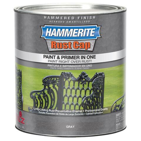 Hammerite Rust Cap 43145 1 Qt Gray Hammered Finish Enamel Paint ...
