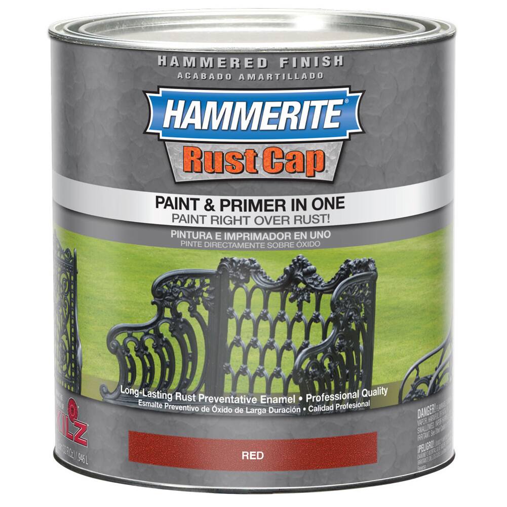 Hammerite Rust Cap 43180 1 Qt Red Hammered Finish Enamel Paint ...