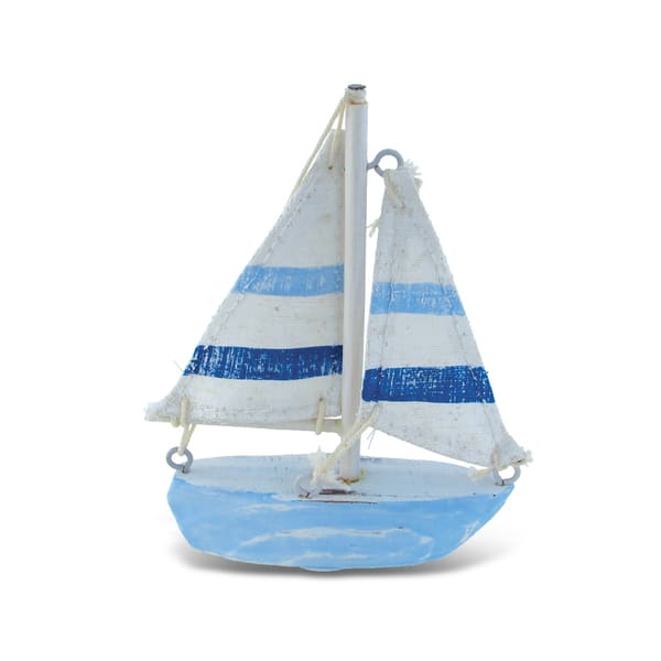 Light Blue Stripes Extra-small Nautical Decor Boat - Bed Bath & Beyond ...