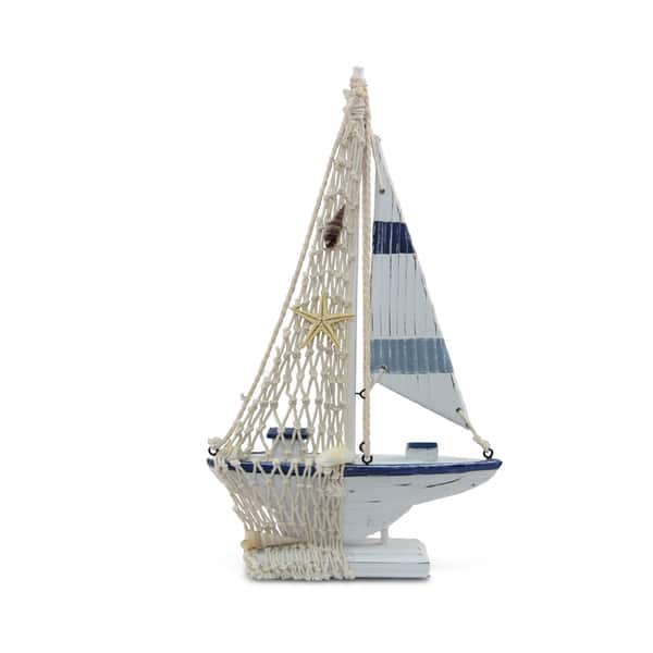 Puzzled Inc Nautical Decor Collection Blue Stripes Plastic Boat - Bed ...