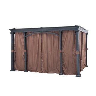 Sunjoy Brown Universal Privacy Curtain for 12-foot x 10-foot Gazebo ...