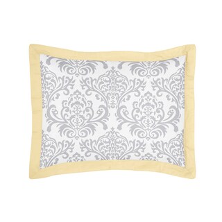 Yellow and Gray Avery Collection Standard Pillow Sham by Sweet Jojo ...