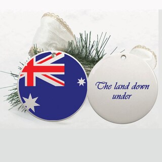 Australian Flag and Motto 2 3/4-inch Ceramic Disc Ornament - Bed Bath ...