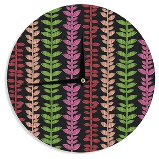 KESS InHouseJane Smith 'Garden Vine and Leaf' Rainbow Vines Wall Clock ...