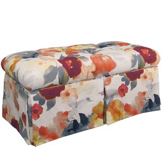 Skyline Furniture Paadiso Silver Shadow Skirted Storage Bench - Bed ...