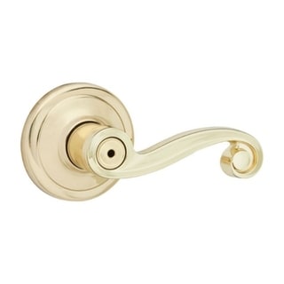 Kwikset Lido Polished Brass Steel Privacy Lockset ANSI/BHMA Grade 2 1-3 ...