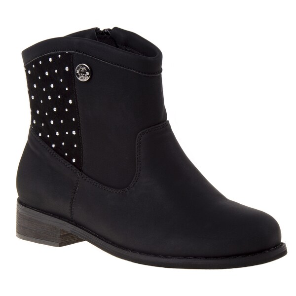 Nanette Lepore Girls' Faux Suede Studded Ankle Boots - Overstock - 12501193
