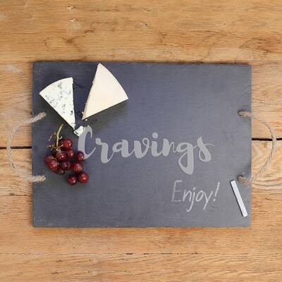 Cravings Black, Grey and Tan Slate Serving Board - Overstock - 12503383