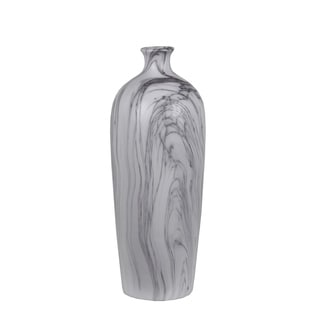 Privilege International Grey Ceramic 17-inch Vase - Bed Bath & Beyond ...