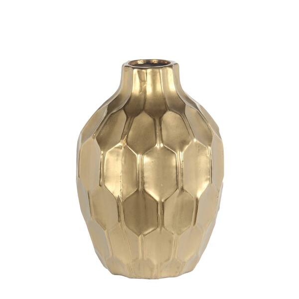 Privilege Gold-colored Ceramic Large Vase - Bed Bath & Beyond - 12508143
