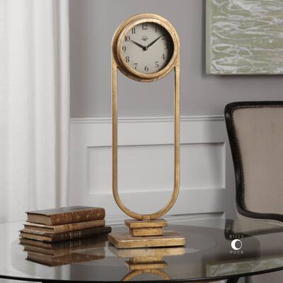 Alard Gold Table Top Clock - Overstock - 12514066