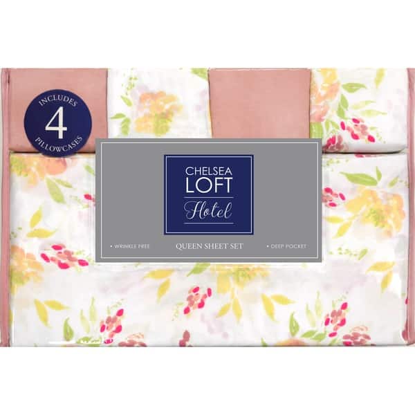 Home Dynamix Chelsea Loft Collection Floral Pattern Sheet Set (6 or 4 ...