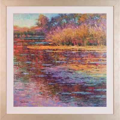 Art Virtuoso Susan Sarback 'Sunlit Pond' Champagne Wood Framed Art ...