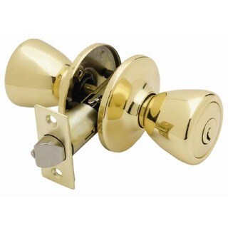 Ultra Hardware 43952 Polished Brass Entry Lockset Ultra Security Series ...