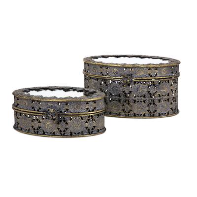 Padma Mirror Top Boxes (Set of 2) - Overstock - 12540315