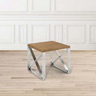 Dynasty Industrial Wood and Metal Square End Table - Bed Bath & Beyond ...