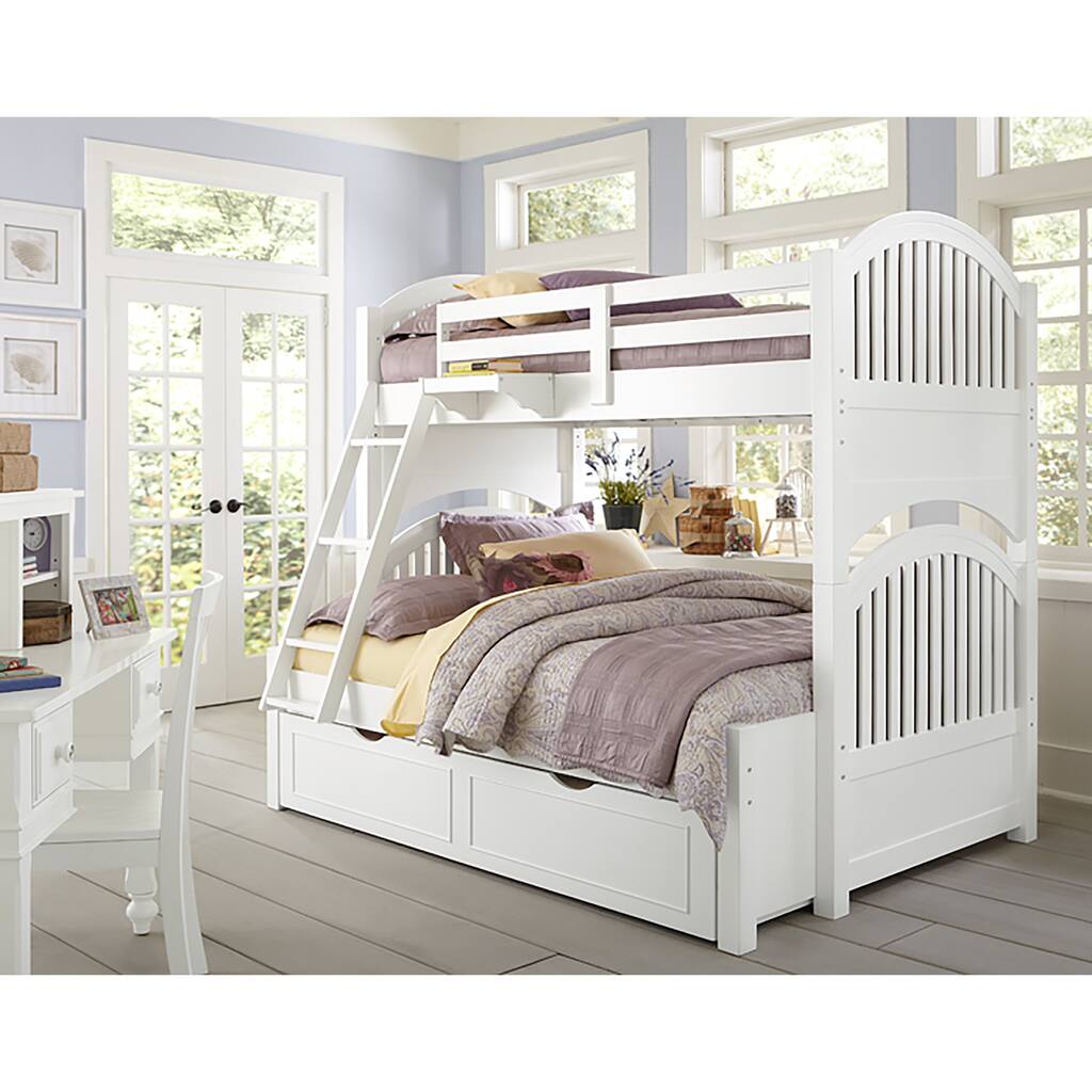 Lake House Adrian White Twin-over-full Bunk with Trundle - Overstock - 12547151