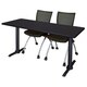 Regency Seating Cain Black 60-inch Training Table with 2 Apprentice ...