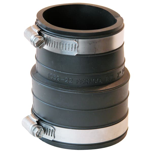 Fernco P1059-44 4" X 4" Rubber Flexible Coupling Repair Fitting - Bed ...