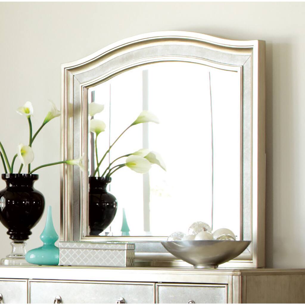 Bling Game Metallic Platinum Arched Mirror - Metallic Platinum ...