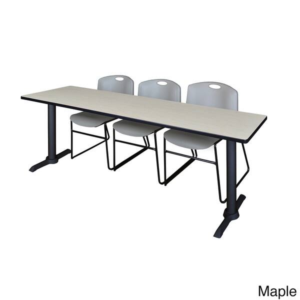 Regency Seating Cain 84-inch x 24-inch Training Table & 3 Zeng Grey ...