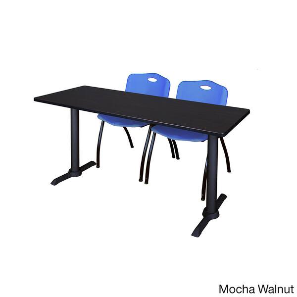 Cain Blue Melamine Laminate 66-inch x 24-inch Training Table and 2 M ...