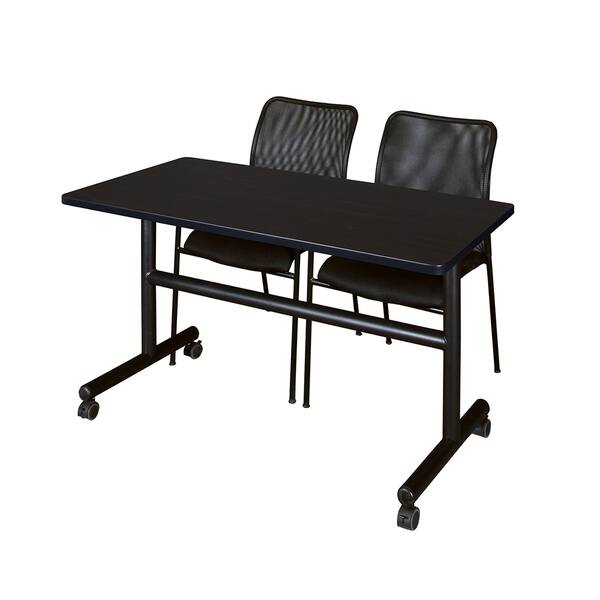 Kobe Black 48-inch Flip-top Mobile Training Table with 2 Mario Stack ...