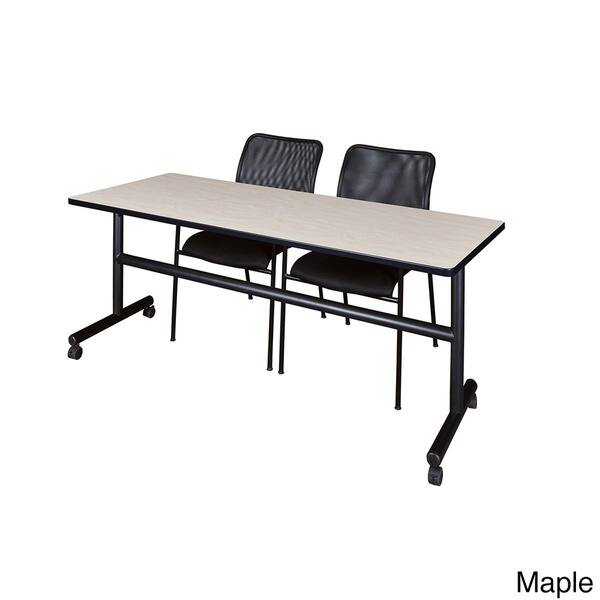 Kobe Black 72-inch Flip-top Mobile Training Table with 2 Black Mario ...