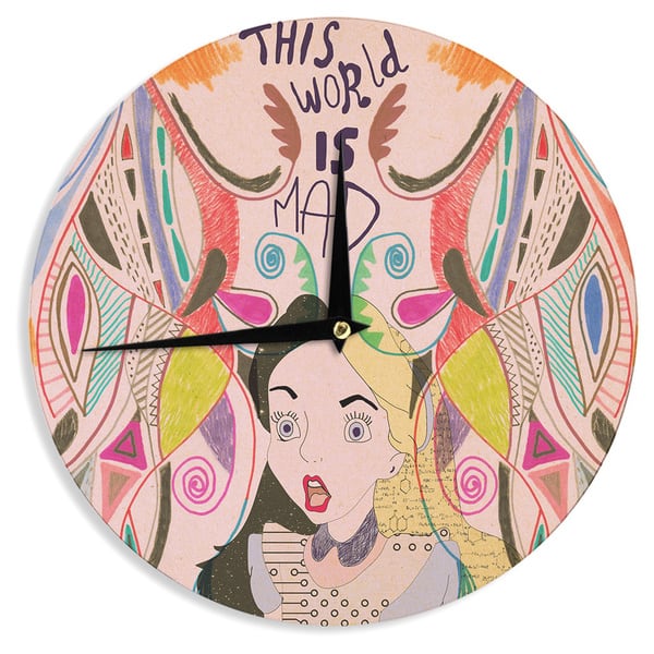 KESS InHouse Vasare Nar 'Alice in Wonderland' Wall Clock - Bed Bath ...