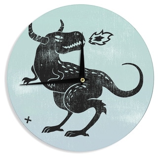 Kess InHouse Anya Volk "Fire Monster" Blue Illustration Wall Clock 12 ...