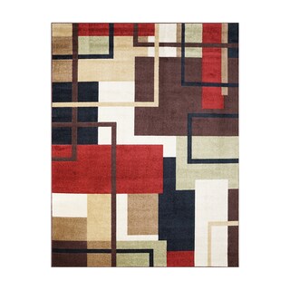 Broyhill Dolton Geo Red Polypropylene Machine-woven Area Rug (7'5 x 10 ...