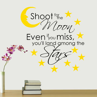 Shoot For The Moon' Multicolored Vinyl Wall Quote Decal - Bed Bath ...