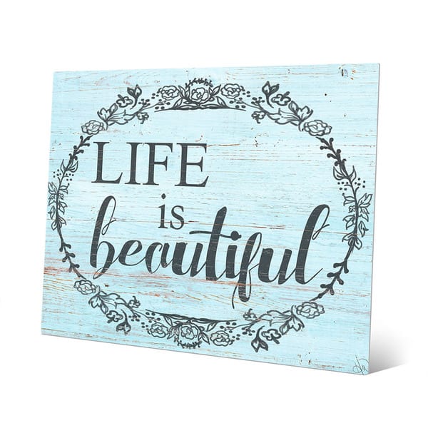 Life is Beautiful' Wall Art on Metal - Bed Bath & Beyond - 12611016