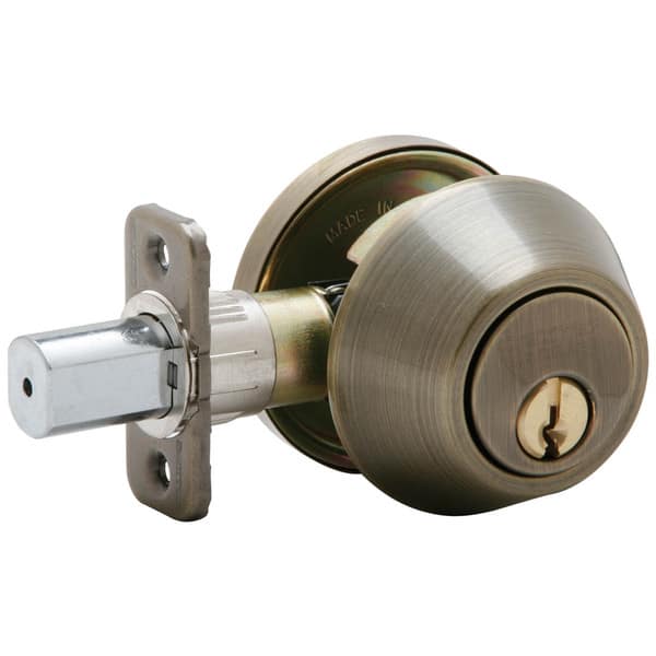 Dexter by Schlage JD60V609 Antique Brass Single Cylinder Deadbolts ...