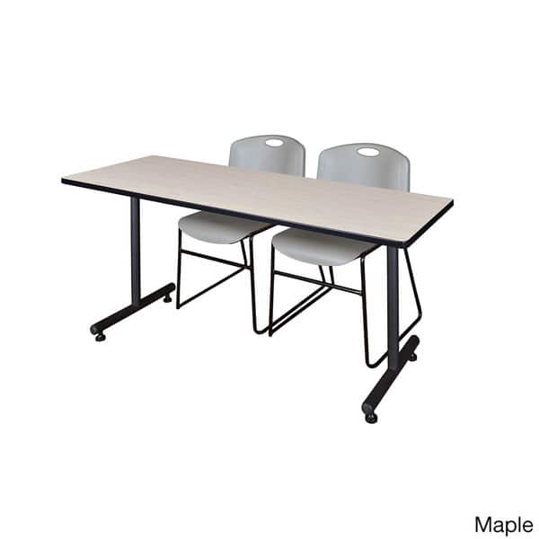 Regency Seating Kobe 66-inch x 24-inch Training Table and 2 Zeng Grey ...