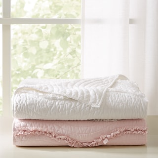 Madison Park Helene Quilted Oversized Throw 2-Color Option - Bed Bath ...