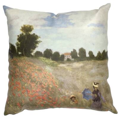 Handmade Monet 'Poppy Fields' Pillow (China) - Overstock - 12635417