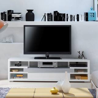 Furniture of America Everett Contemporary White Multi-Storage 70-inch ...