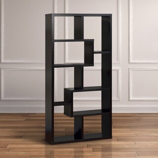 Furniture of America Verena Contoured Leveled Display Cabinet in Walnut ...