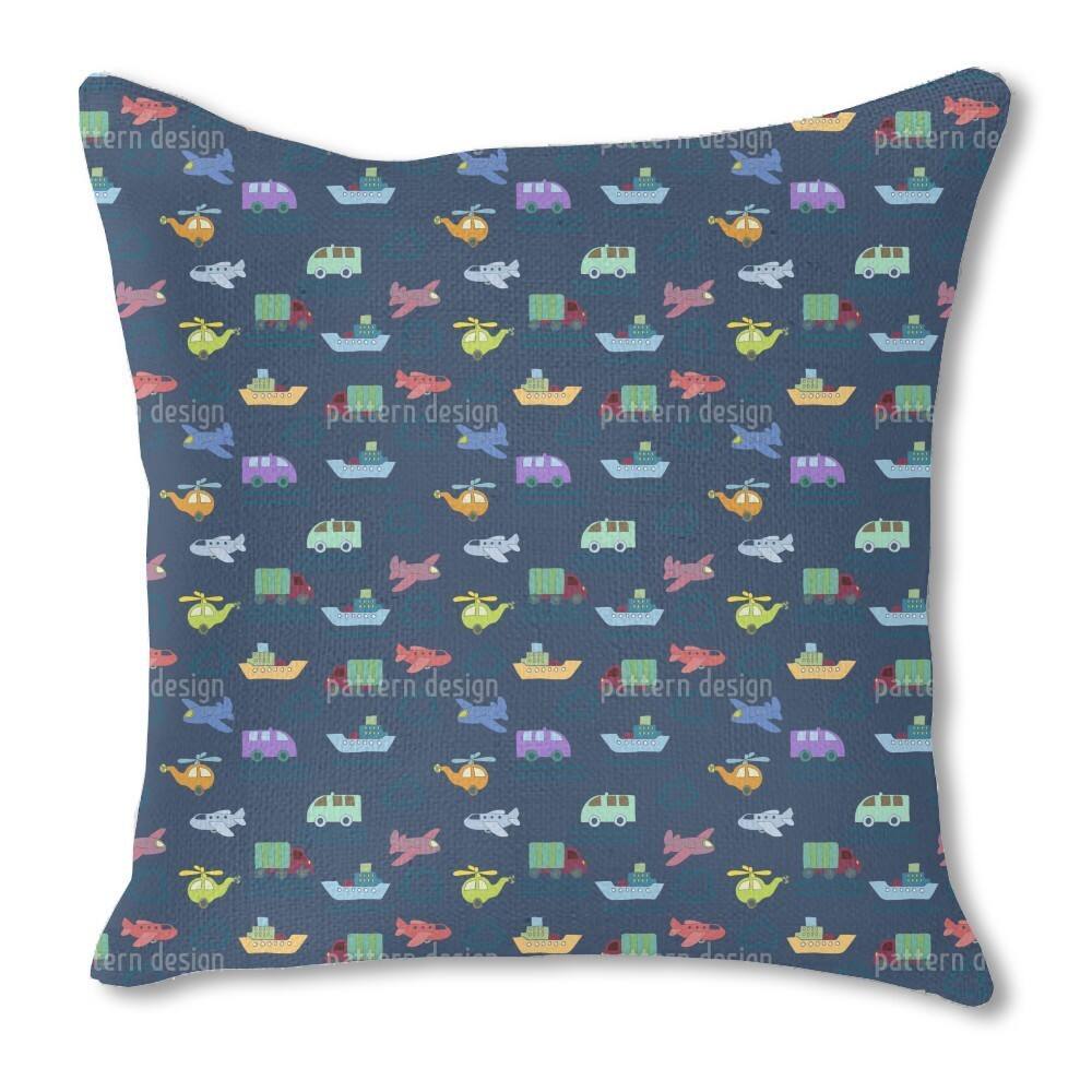 Planes and Cars Burlap Pillow Double Sided - Overstock - 12664840