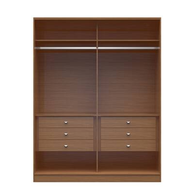 Manhattan Comfort Chelsea 2.0 Brown Wood 70.07-inch Wide He/She 6 ...